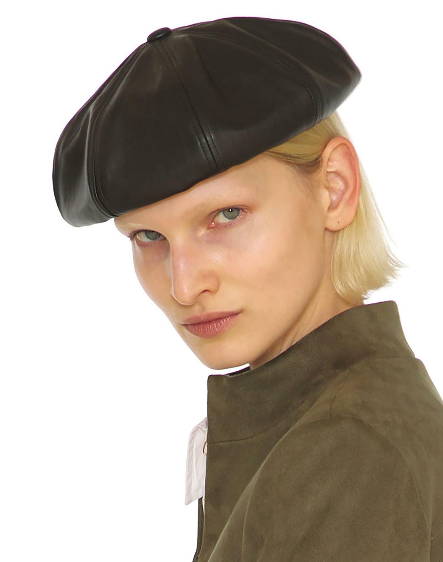 BREAD BERET / LEATHER / M BLACK - 하고