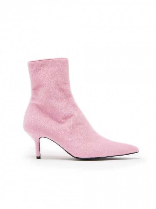 FAKE CALF HAIR BLUSH PINK BOOTS - HAGO(하고)