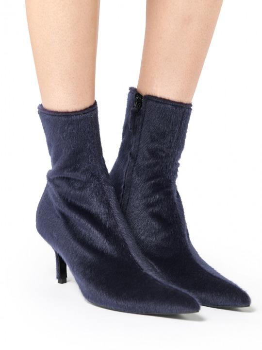 FAKE CALF HAIR NAVY BOOTS - HAGO(하고)