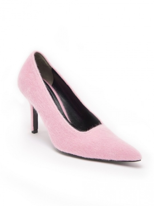 FAKE CALF HAIR BLUSH PINK PUMPS - HAGO(하고)