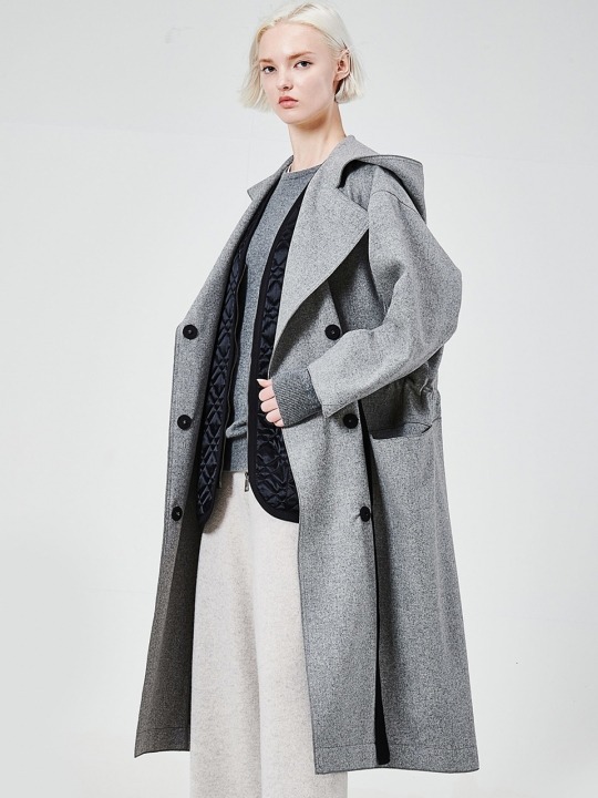 HOOD STRING COAT GRAY - HAGO(하고)