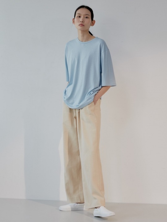 19S SOFT T-SHIRTS (SKY BLUE) - 하고