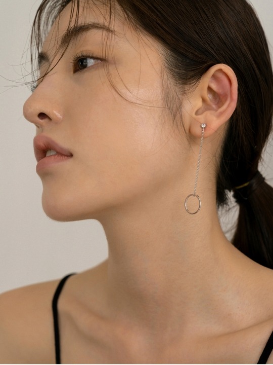 Unbalanced Ring Drop Earring - HAGO(하고)
