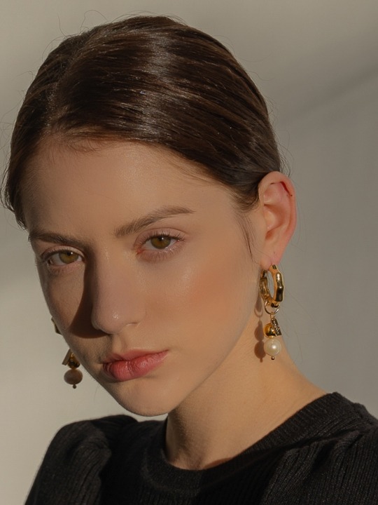 Bold zigzag ring earrings - 하고