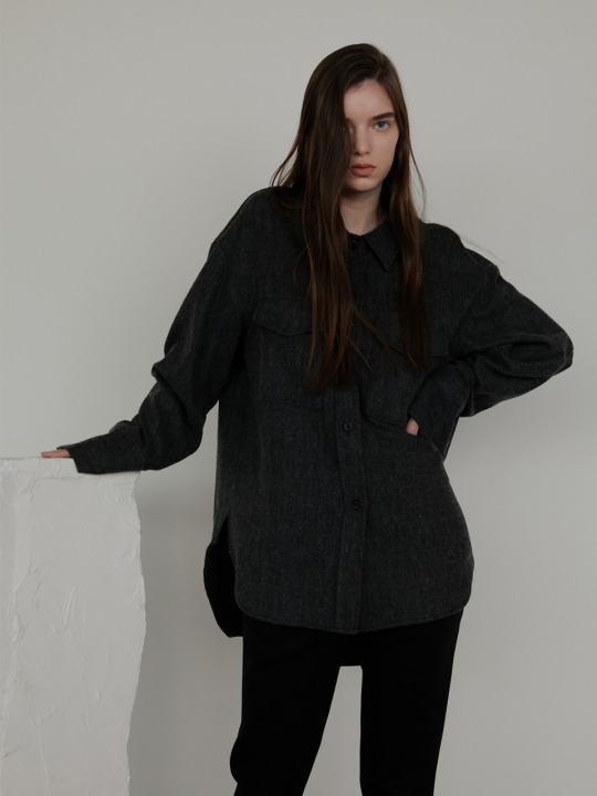 ANGELO WOOL SHIRTS (CHARCOAL) - HAGO(하고)
