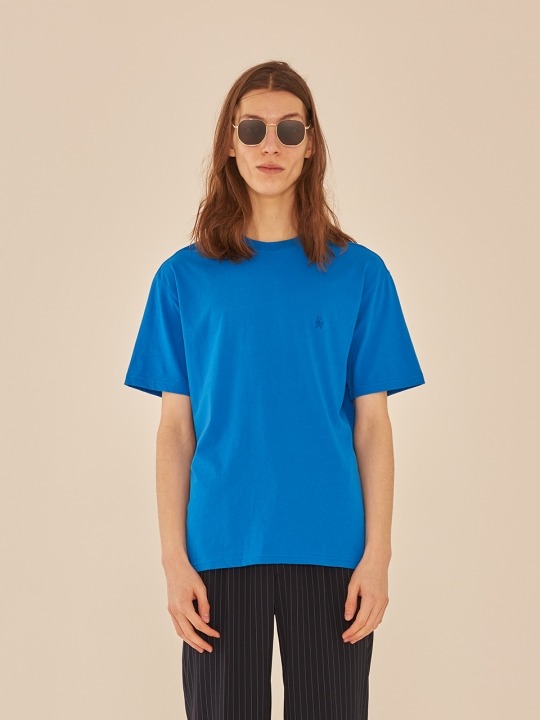 SMALL 13M LOGO T-SHIRT (BLUE) - 하고(HAGO)