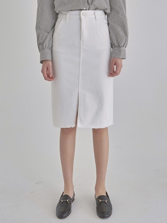 CUTTING H MIDI-SKT_IVORY - 하고