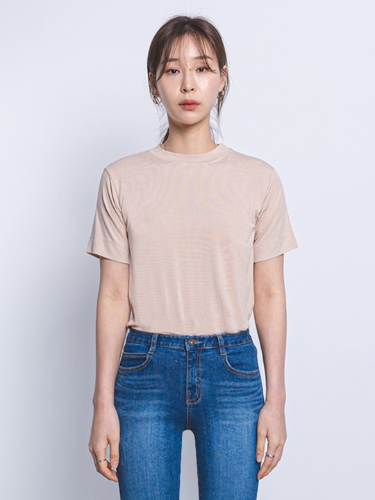 W212 DM-NL basic half t beige - HAGO(하고)