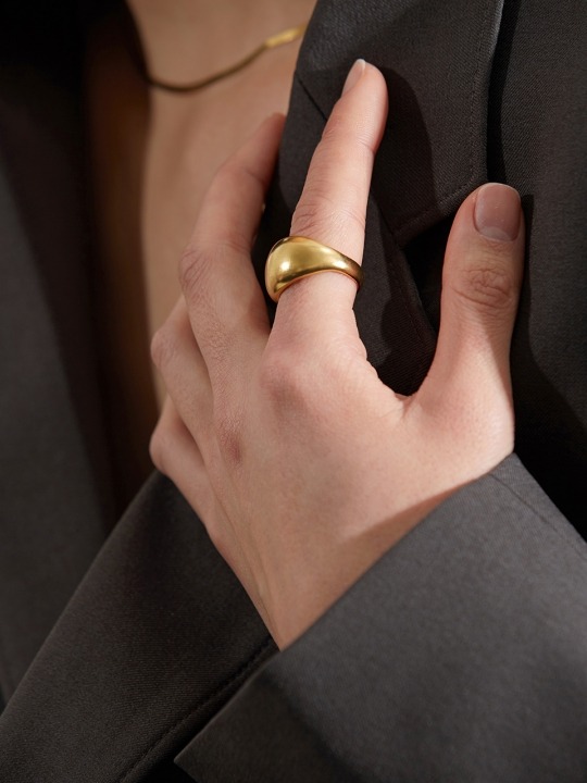 natural chunky ring gold - HAGO(하고)