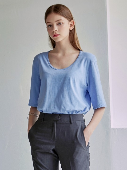 VIVID U LINE HALF T_LAVENDER - HAGO(하고)