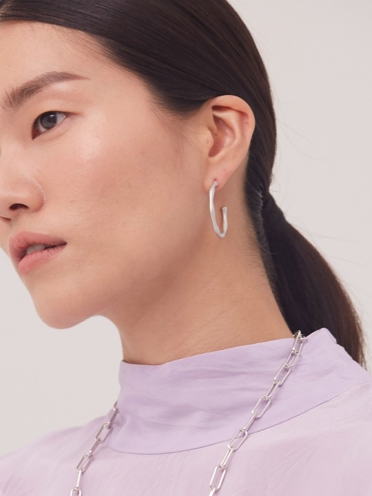 BUMPY HOOP EARRING SILVER - HAGO(하고)
