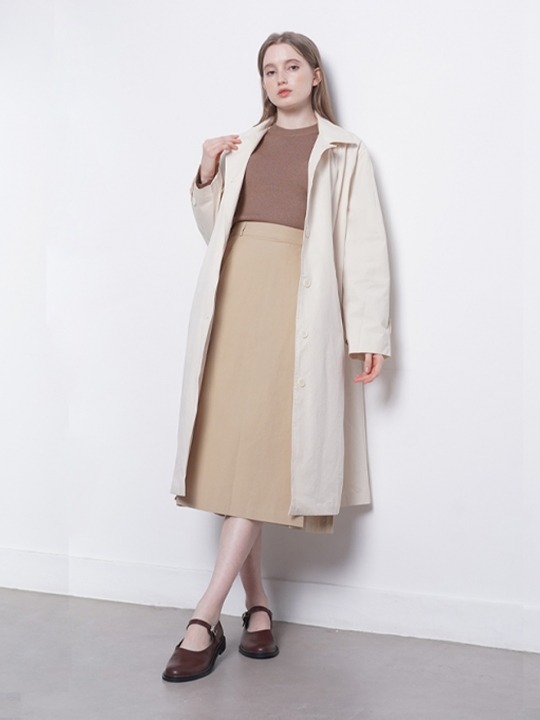 W10 cotton trench coat ivory - HAGO(하고)