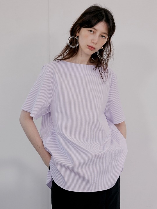 R STRIPE BACK SLIT TOP - HAGO(하고)