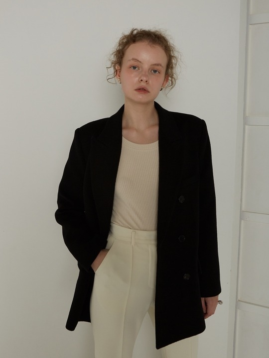 [ELLONARC WHITE] OVERFIT DOUBLE JK_BLACK - 하고(HAGO)