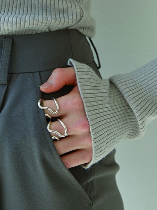 Connection Curve Ring (Silver, Gold) - HAGO(하고)