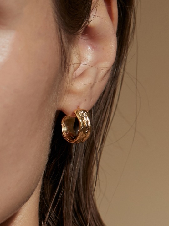 Silver Bold Swell Hoop Earring - HAGO(하고)