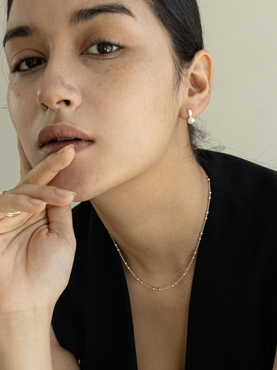 double ball chain necklace - 하고