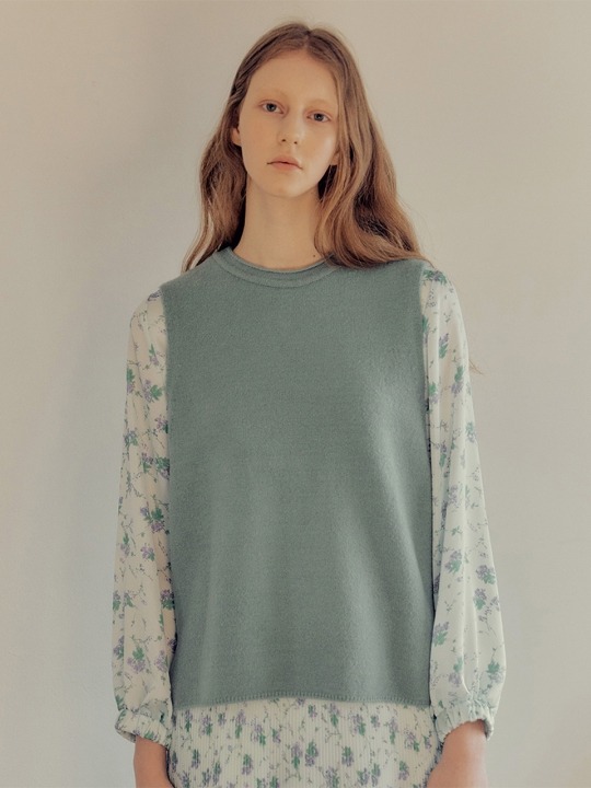Back string knit vest_Mint - HAGO(하고)