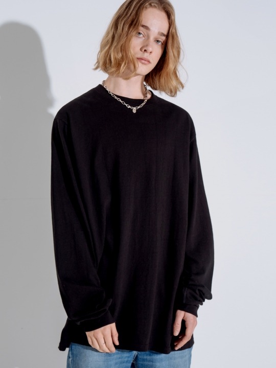 OVERFIT BASIC SWEAT SHIRT_BLACK - HAGO(하고)