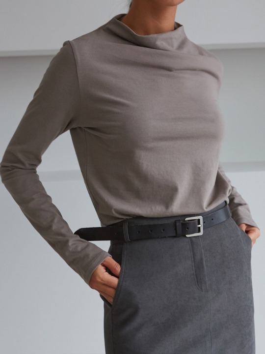 DRAPPING COTTON TOP-OATMEAL - HAGO(하고)