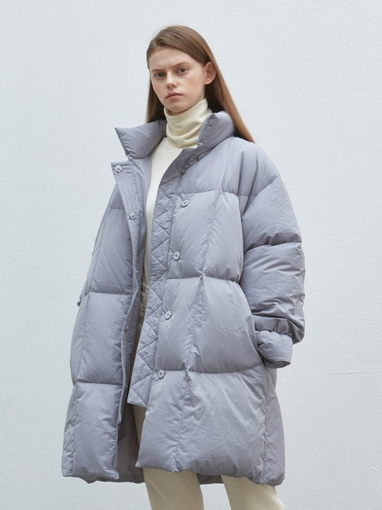 half over duck down padding - sky blue - HAGO(하고)