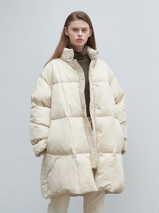 half over duck down padding - ivory - HAGO(하고)