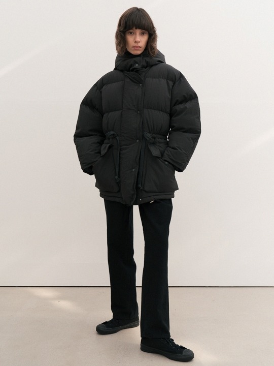 hood string duck-down padding (charcoal) - HAGO(하고)