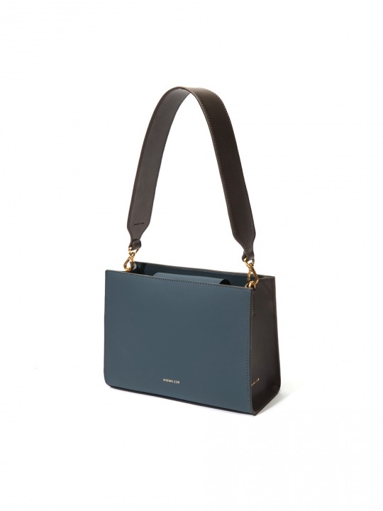 HIEMS COR 35 LOW SQUARE M-TOTE BAG ASH BLUE/DEEP BROWN - HAGO(하고)