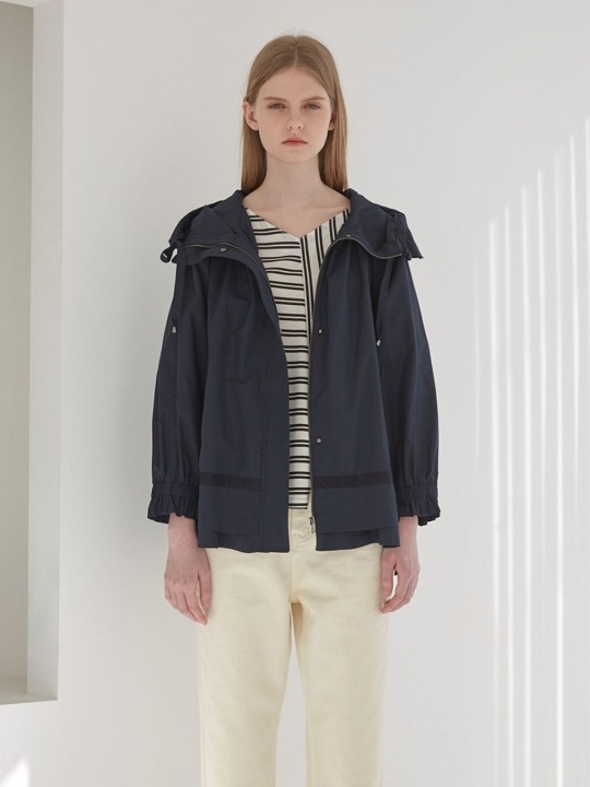 Corbin A-line Hood Jumper(NAVY) - HAGO(하고)