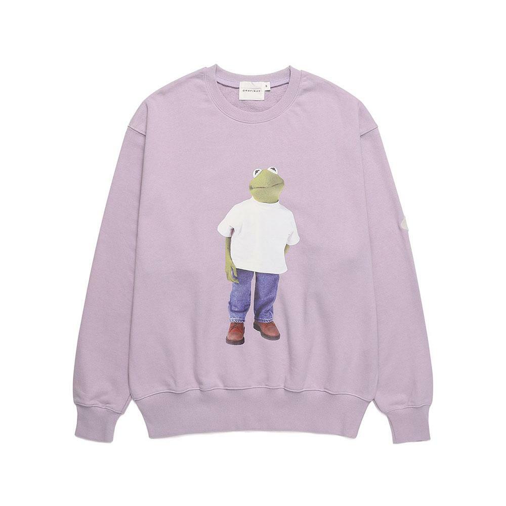 KERMIT WHITE T SWEAT LIGHT PURPLE - HAGO(하고)