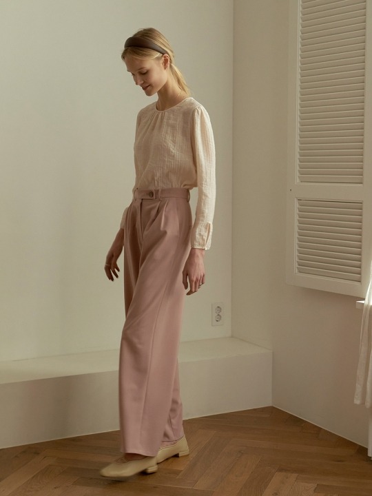 3.35 SHADE SLACKS_ASH PINK - HAGO(하고)