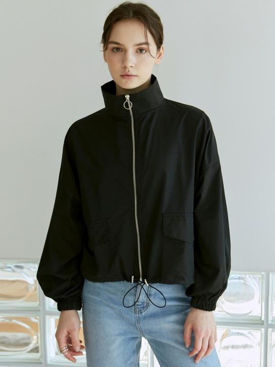 STRING ZIP UP JACKET_BLACK - HAGO(하고)