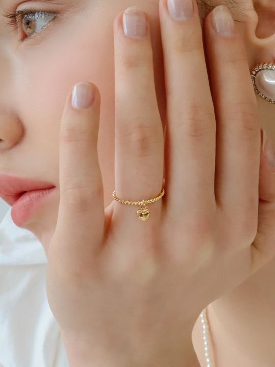 mini heart rope ring - HAGO(하고)