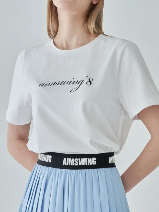 베이직 로고 반팔티 (화이트/퍼플) _ Basic Short Sleeve Logo T-shirt(White, Purple ...