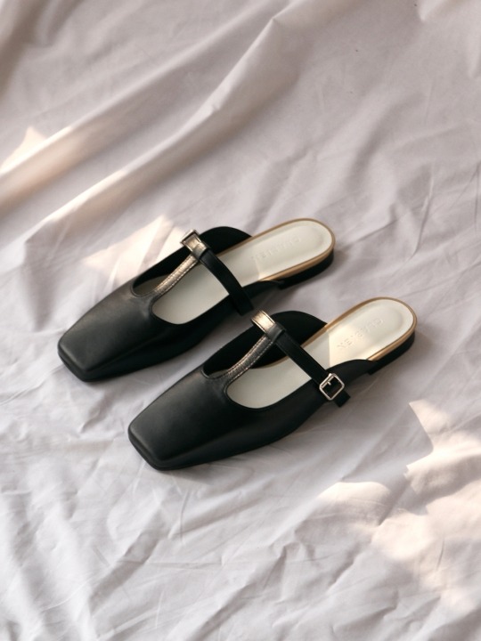 Two tone T-strap bloafer_S_CB0025(black) - HAGO(하고)
