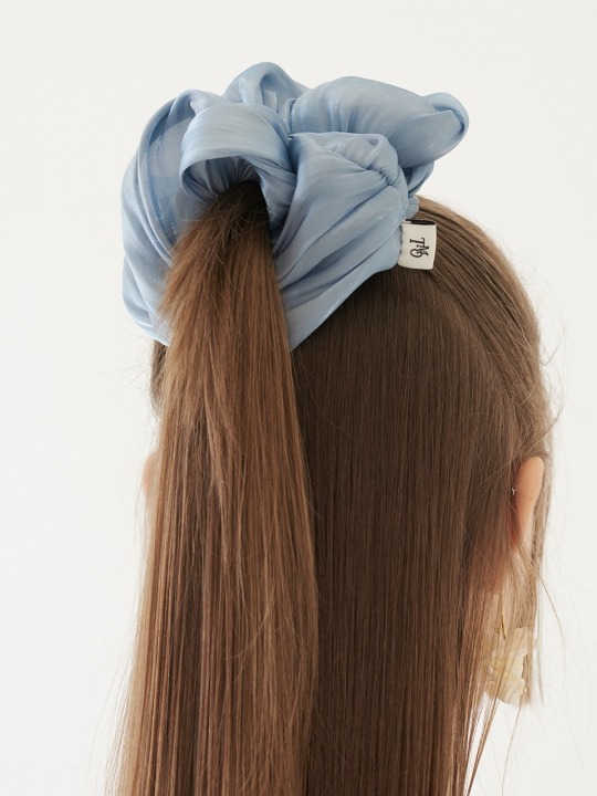 BASIC SHIRRING HAIR BAND (LIGHT BLUE) - HAGO(하고)