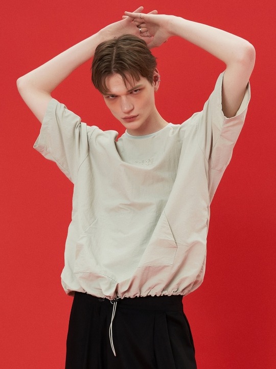 PLASTIC ANORAK T-SHIRTS ( KHAKI ) - HAGO(하고)