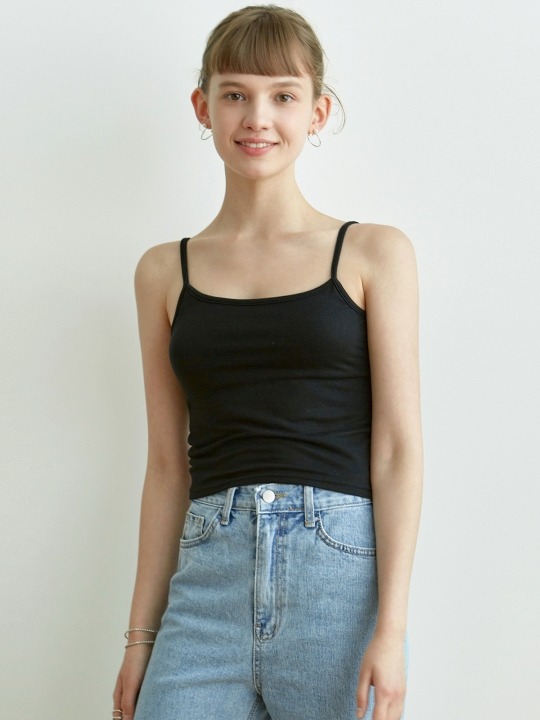 BASIC SLEEVELESS TOP_BLACK - HAGO(하고)