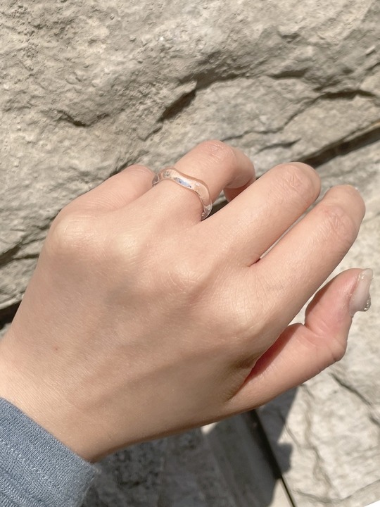 [Acrylic] curved lines acrylic ring - HAGO(하고)