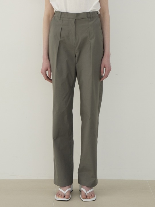 BARTACK WAISTBAND PANTS IN KHAKI GREY - HAGO(하고)