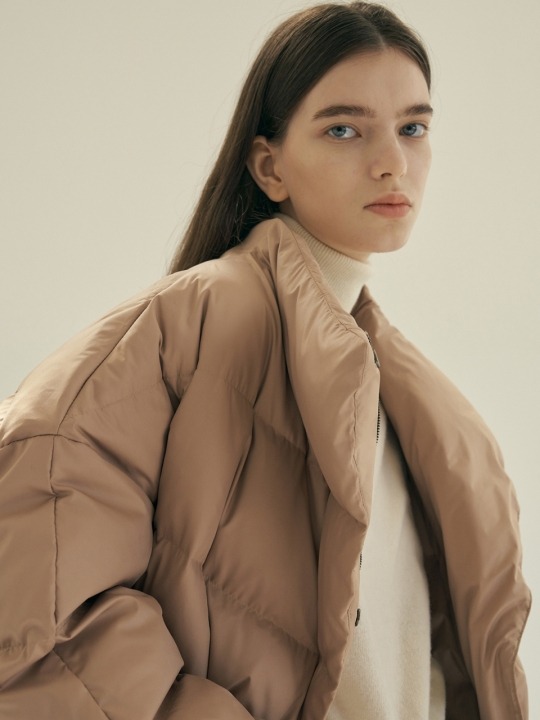 duck down Puffer short padding JP-beige - HAGO(하고)