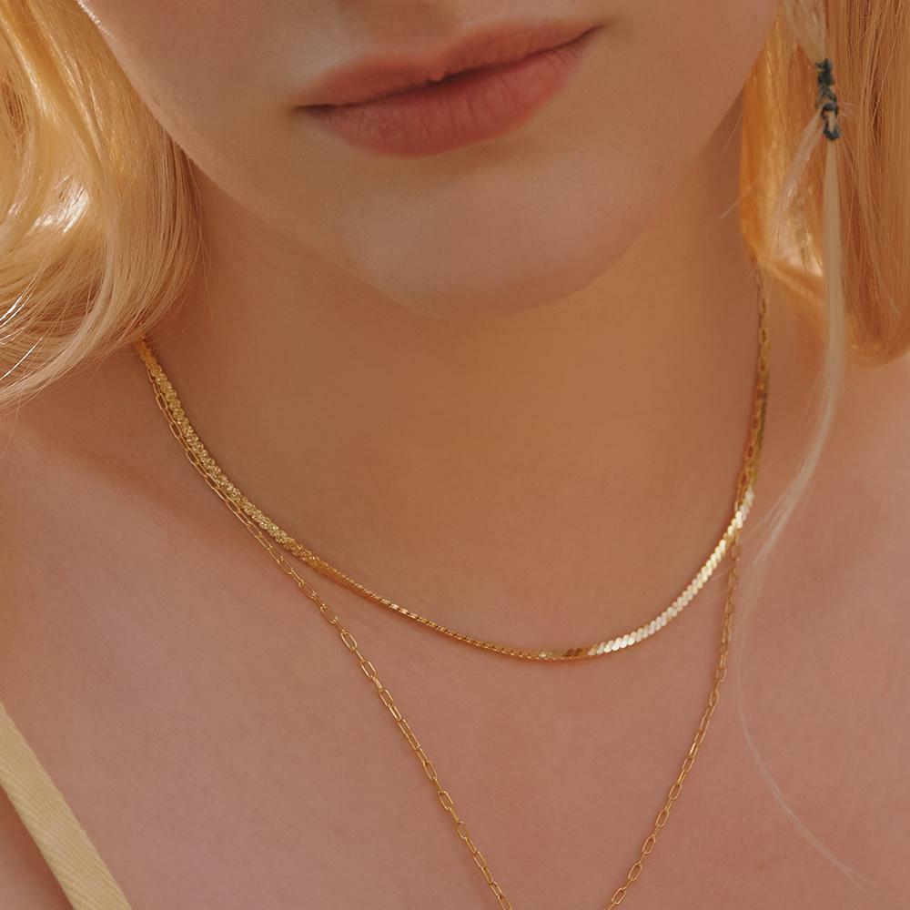 [silver925] Twinkle snake chain necklace_gold - 하고