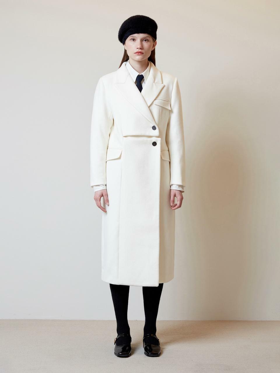 SLIT WOOL COAT [IVORY] - HAGO(하고)