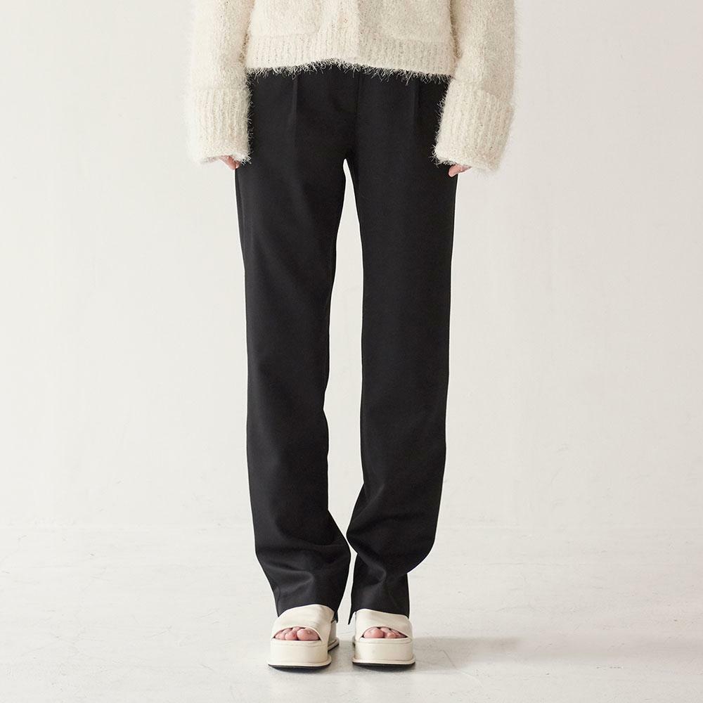 BACK SLIT PANTS (black) - HAGO(하고)
