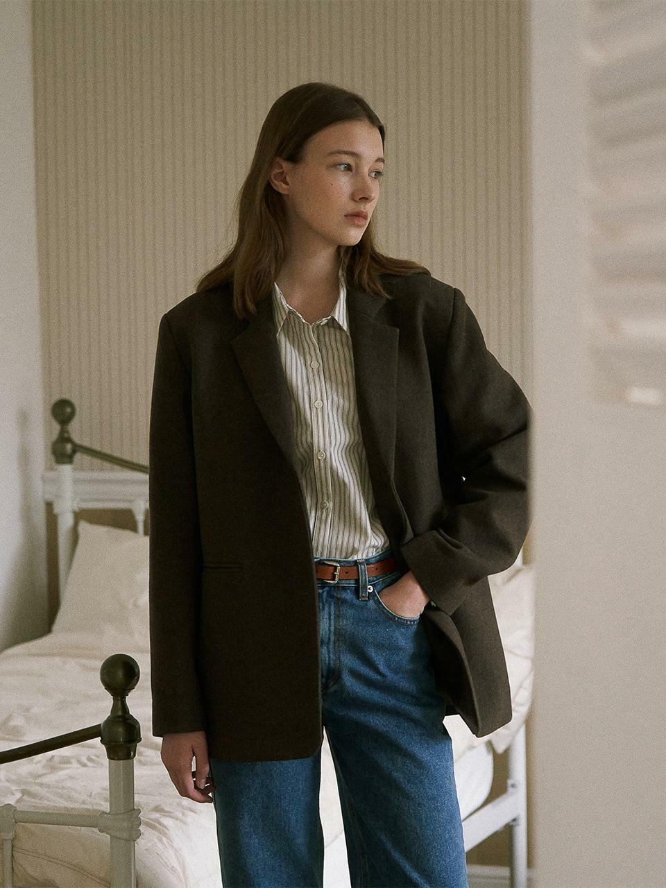 Classic Button Wool Jacket - HAGO(하고)