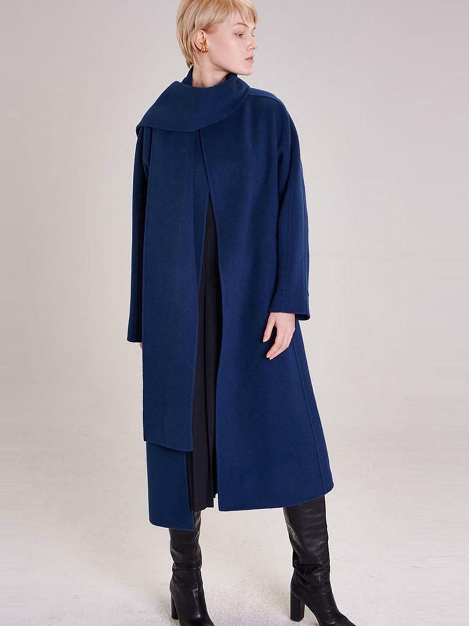 MUFFLER LINE COAT_MIDNIGHT BLUE - 하고