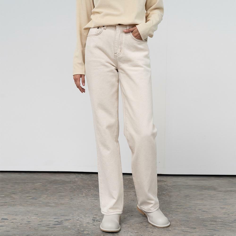 straight ecru denim pant (ecru) - 하고