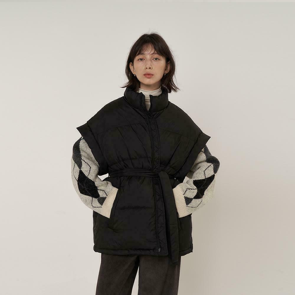 Bud Half-vest padding , black - HAGO(하고)