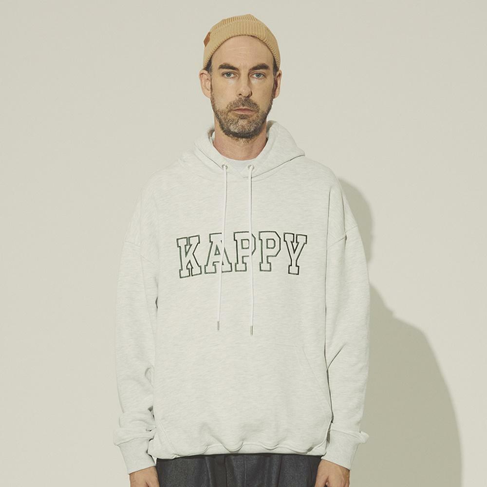 KAPPY BIG LOGO HOODIE (MELANGE WHITE) - HAGO(하고)