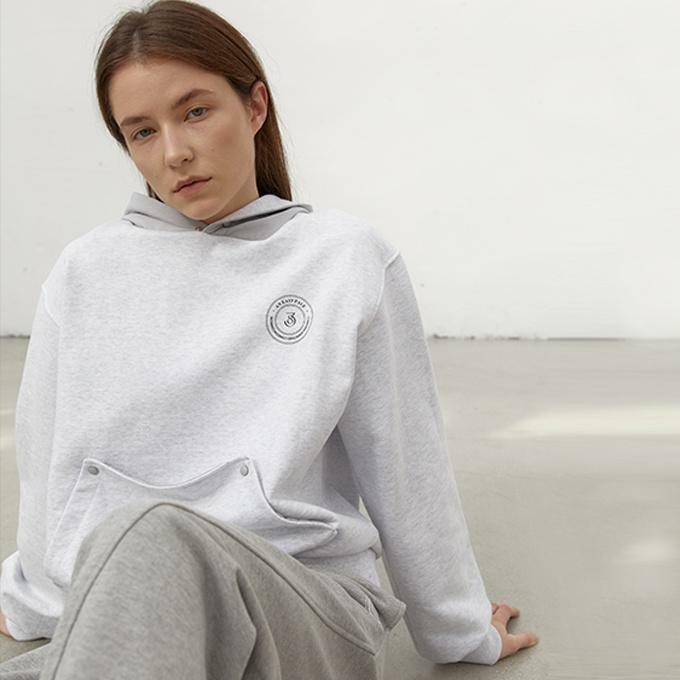 21W ORIGINAL LOGO BLENDED HOODIE SWEATSHIRTS (WM) - HAGO(하고)